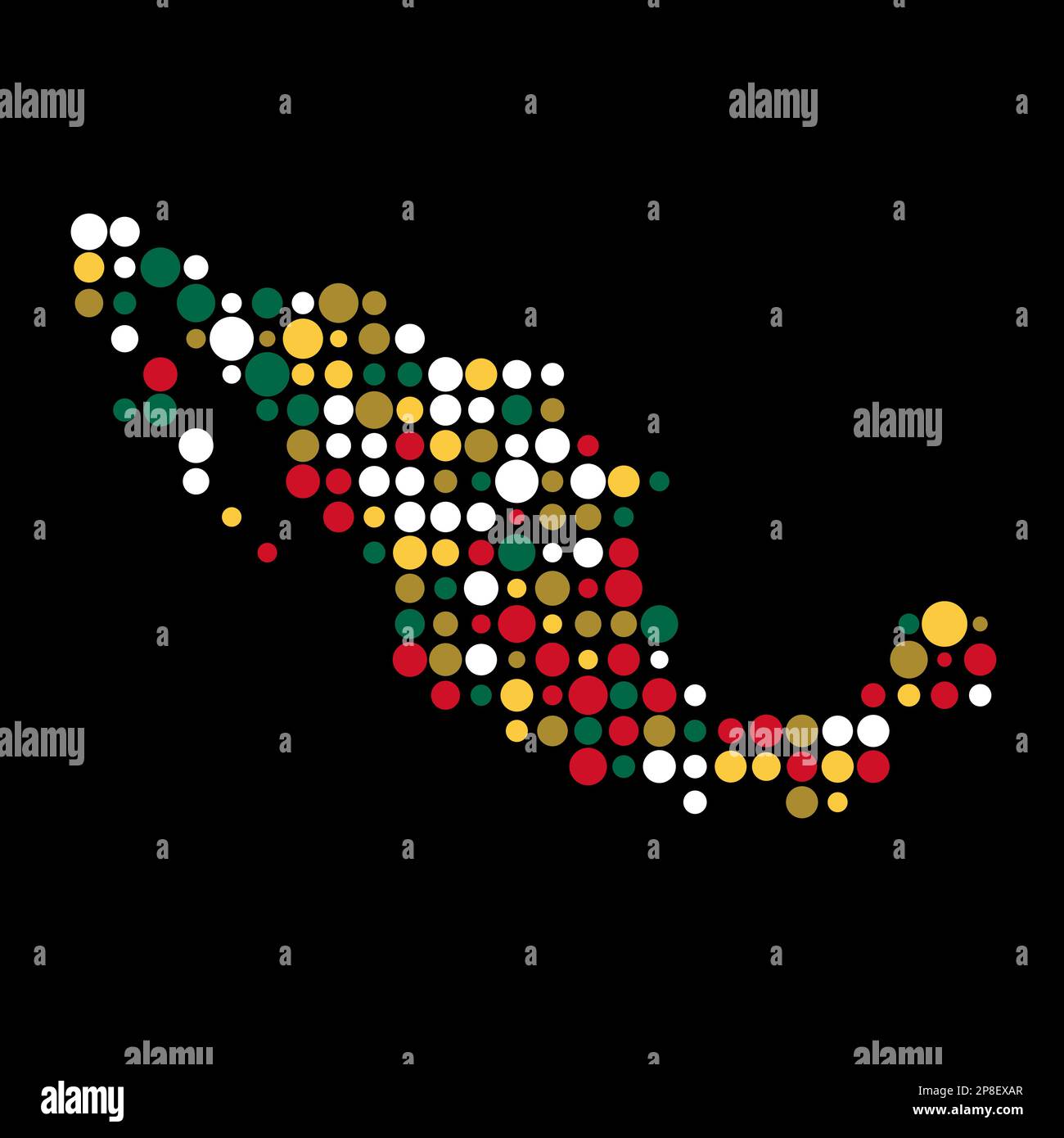 Mexico Map Silhouette Pixelated generative pattern illustration Stock ...
