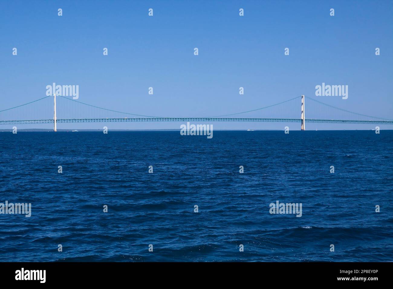 A long bridge connecting the upper and lower peninsula of Michigan ...