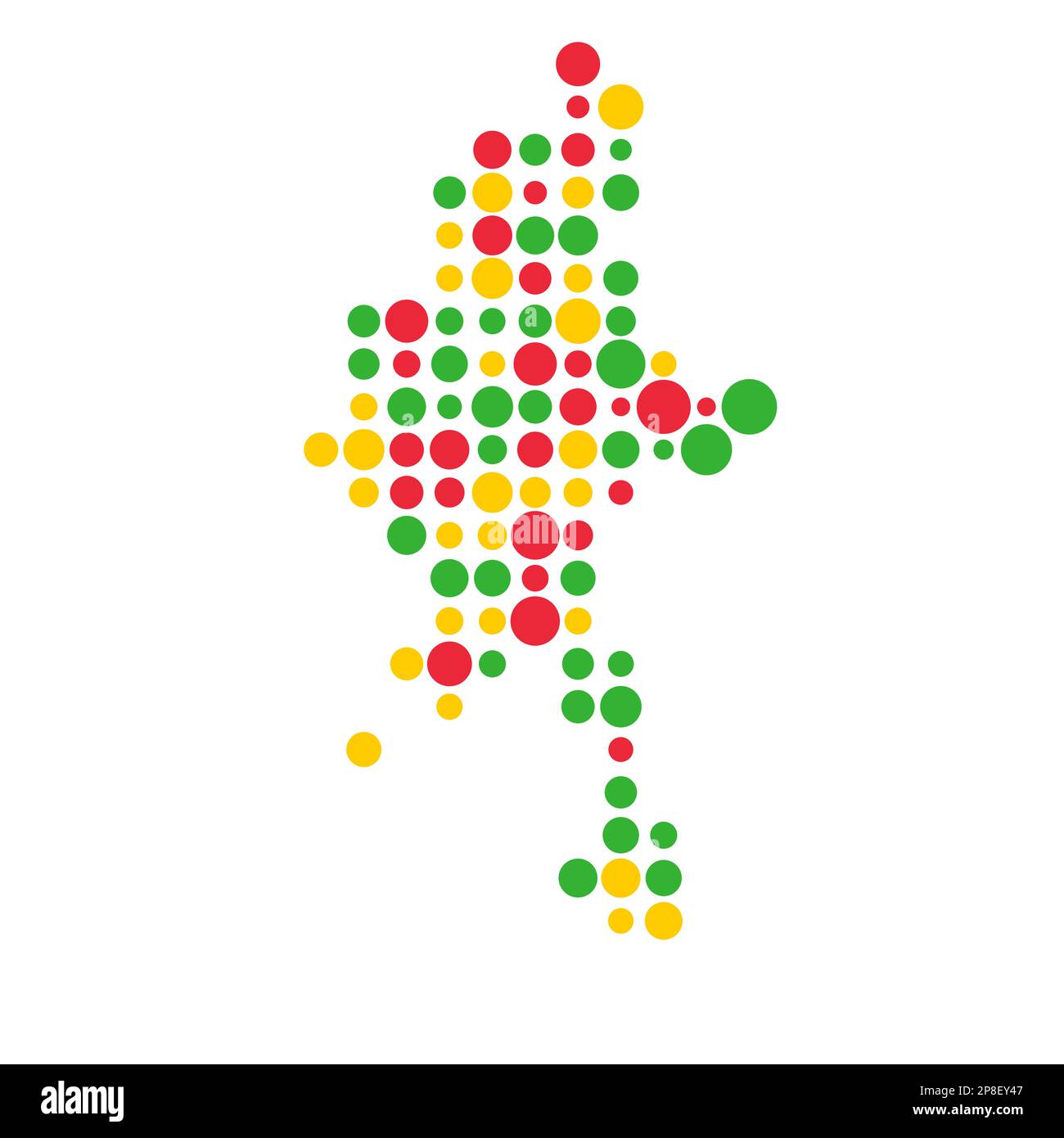 Myanmar Map Silhouette Pixelated generative pattern illustration Stock ...