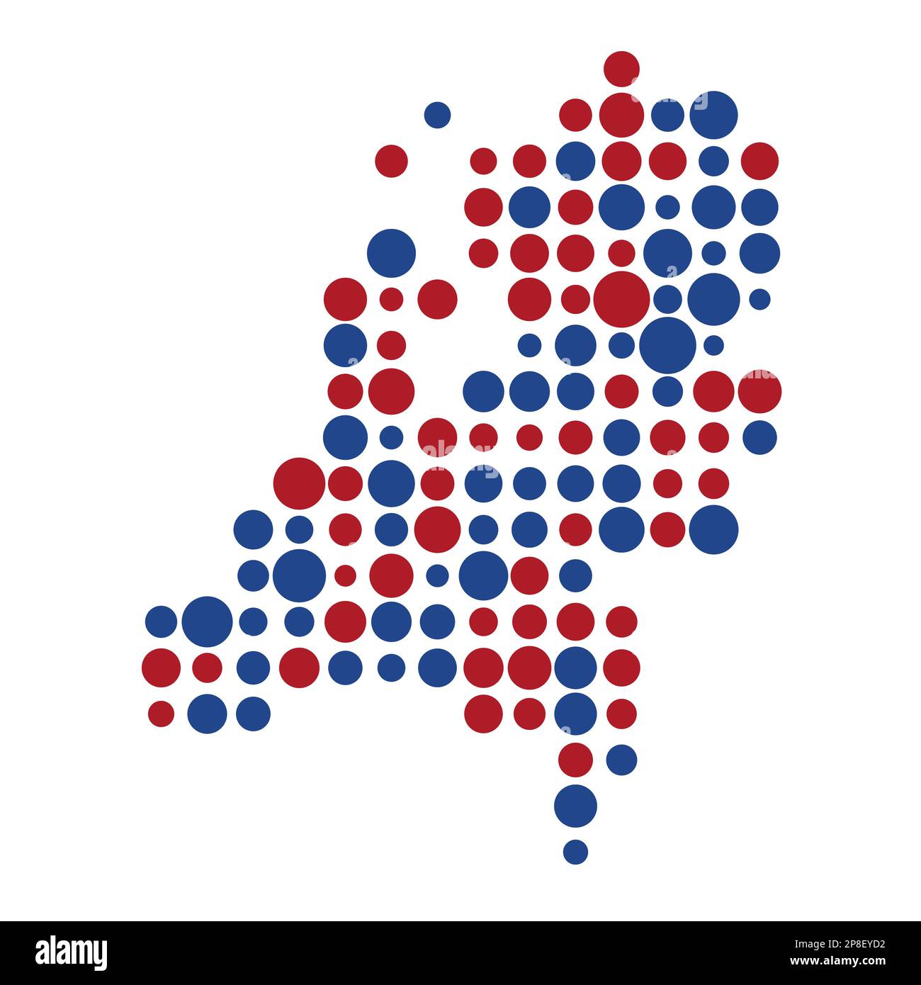 Netherlands Map Silhouette Pixelated generative pattern illustration ...