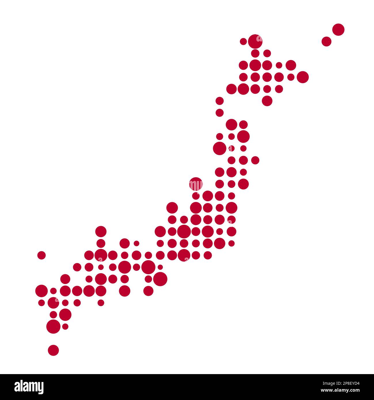 Japan Map Silhouette Pixelated generative pattern illustration Stock ...