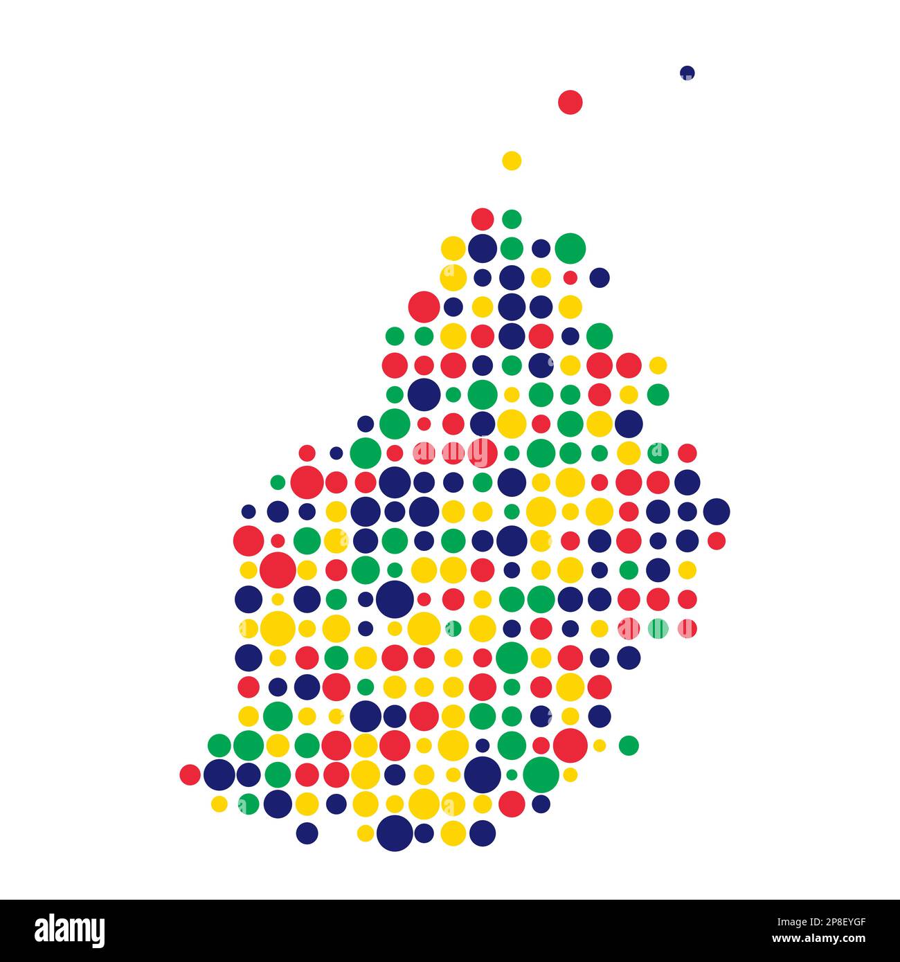 Mauritius Map Silhouette Pixelated generative pattern illustration ...