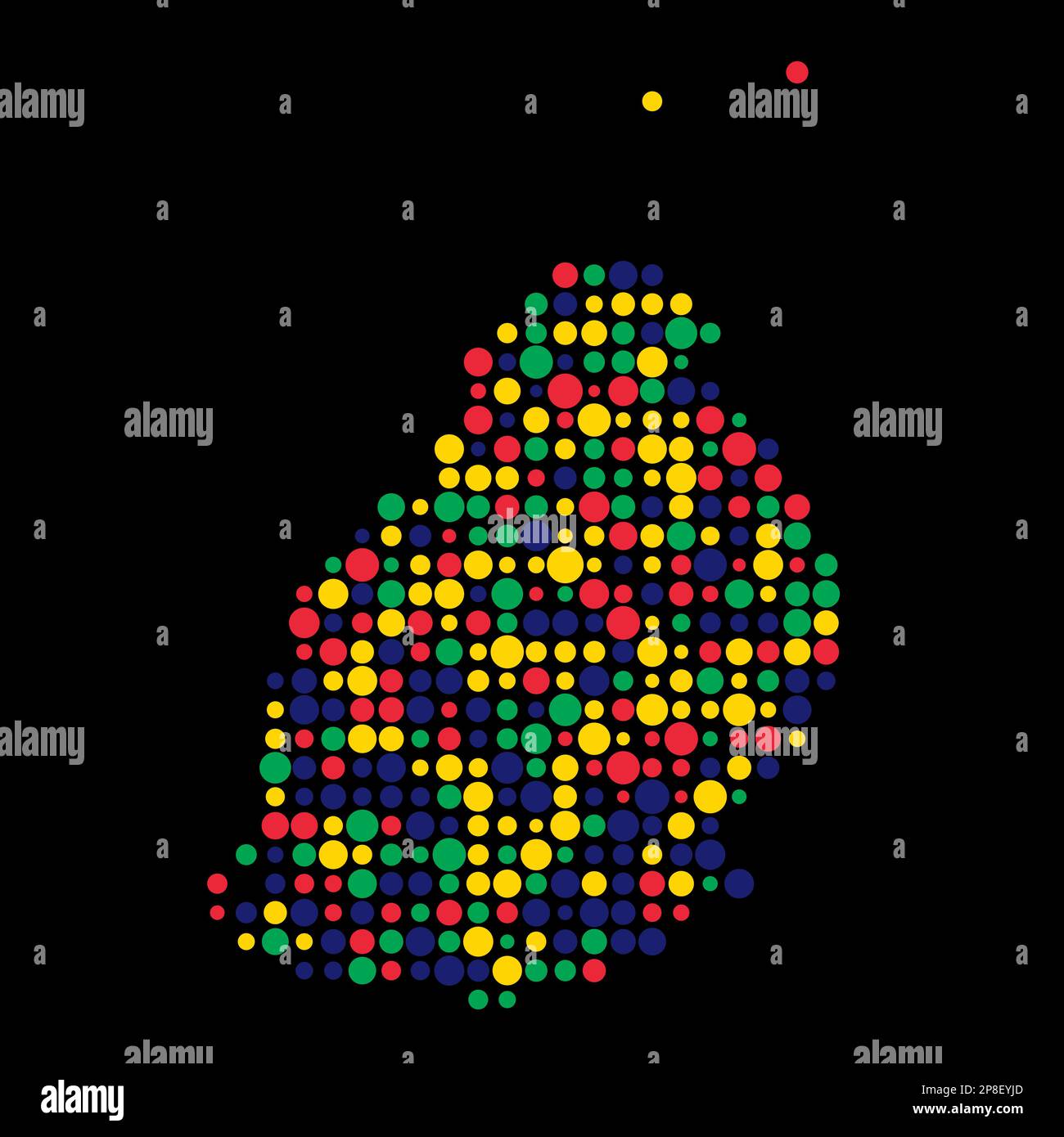 Mauritius Map Silhouette Pixelated generative pattern illustration ...