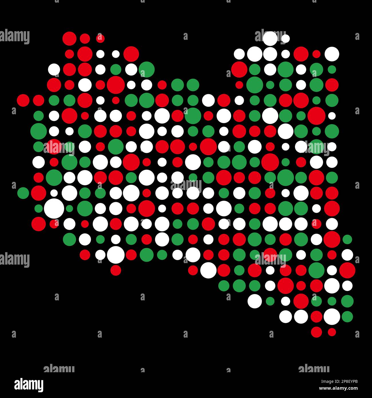 Libya Map Silhouette Pixelated generative pattern illustration Stock ...