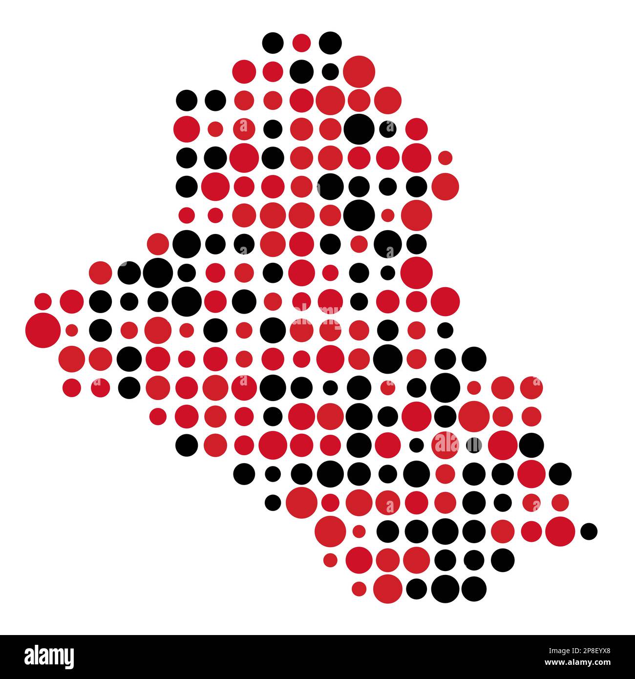 Iraq Map Silhouette Pixelated generative pattern illustration Stock ...
