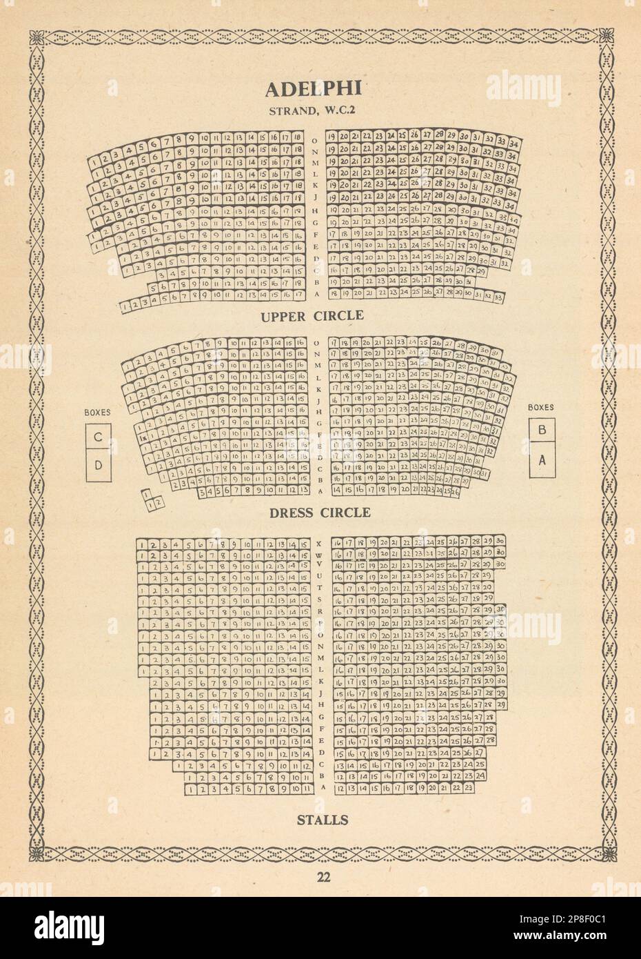 Adelphi Theatre, Strand, London. Vintage seating plan 1960 old vintage ...