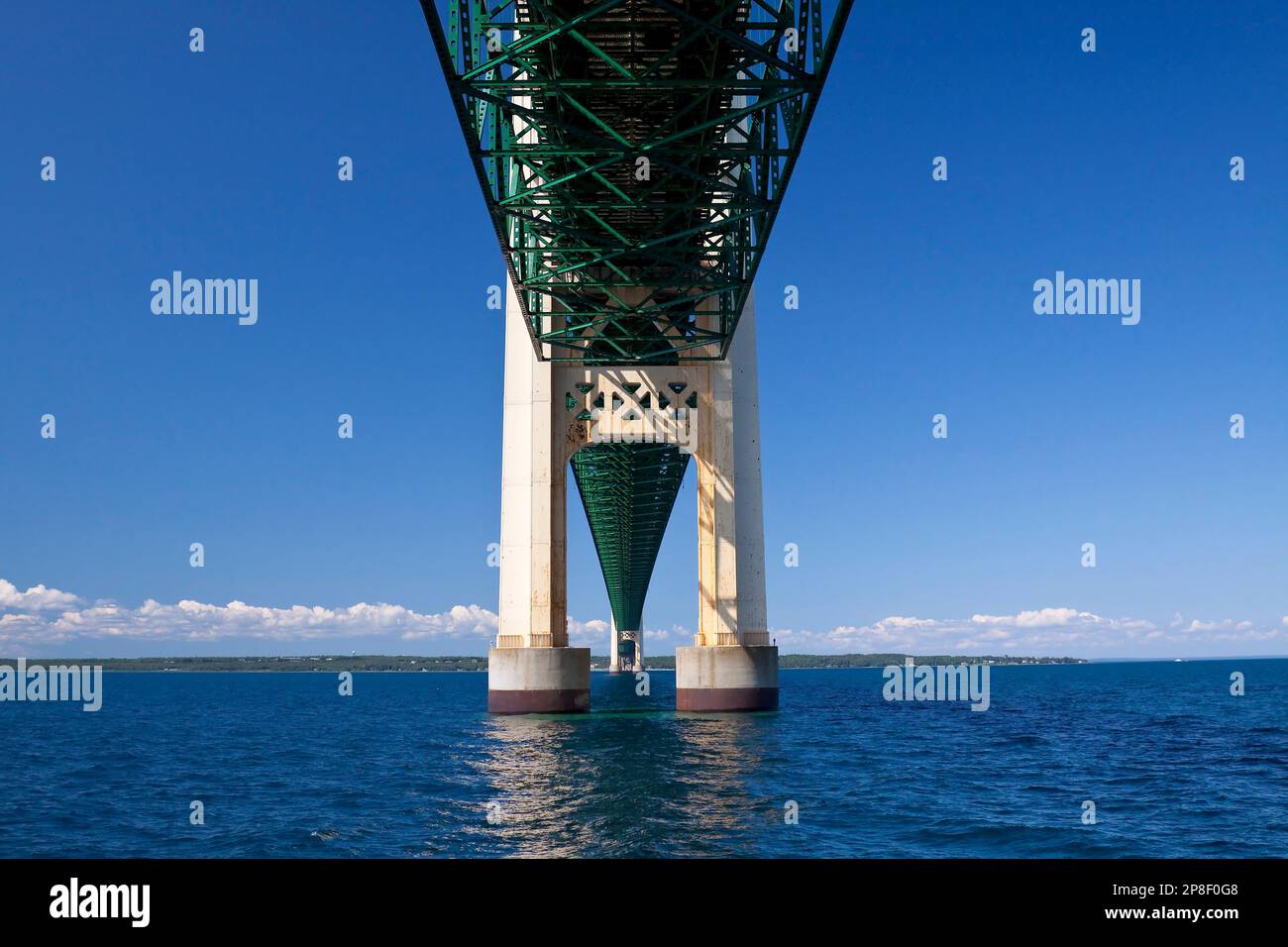 A long suspension bridge connecting the Upper and Lower Peninsula of ...