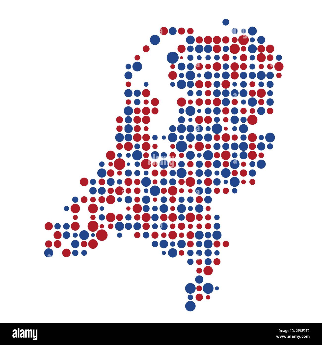 Netherlands Map Silhouette Pixelated generative pattern illustration ...