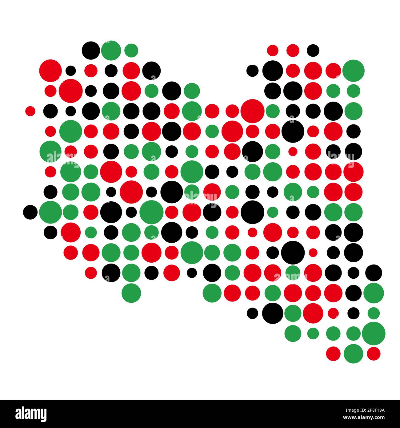 Libya Map Silhouette Pixelated generative pattern illustration Stock ...