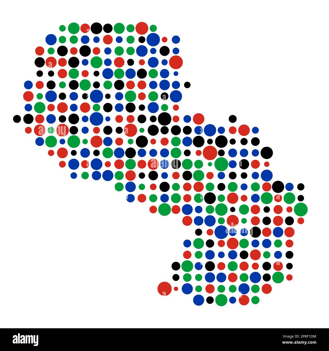 Paraguay Map Silhouette Pixelated generative pattern illustration Stock ...