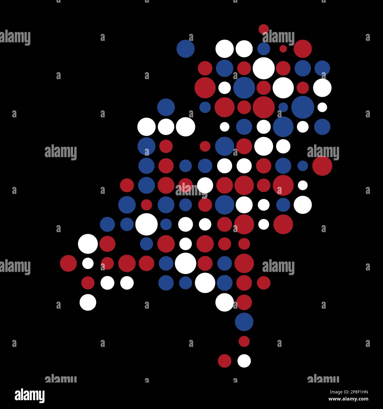 Netherlands Map Silhouette Pixelated generative pattern illustration ...