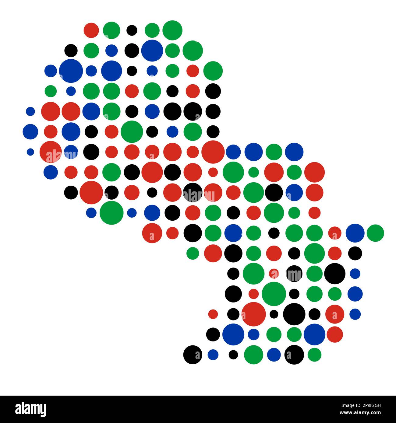 Paraguay Map Silhouette Pixelated generative pattern illustration Stock ...