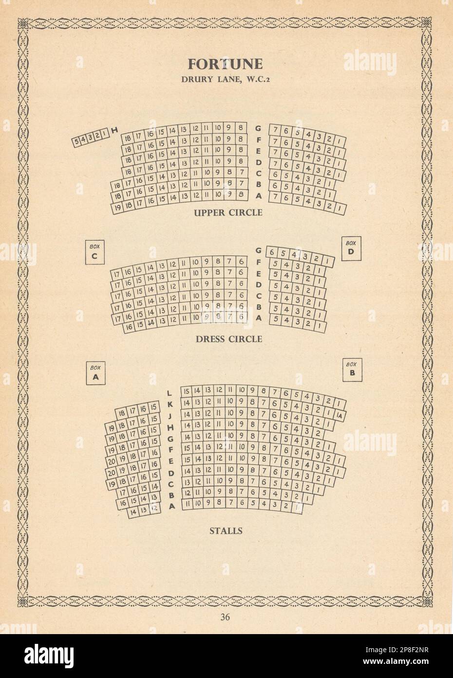 Fortune Theatre Seating Plan