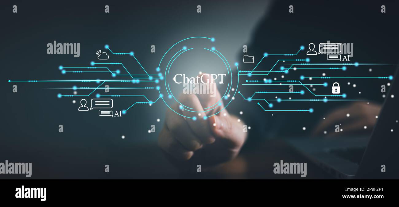 Concept of technology and business AI Chat bot ChatGPT, global internet ...