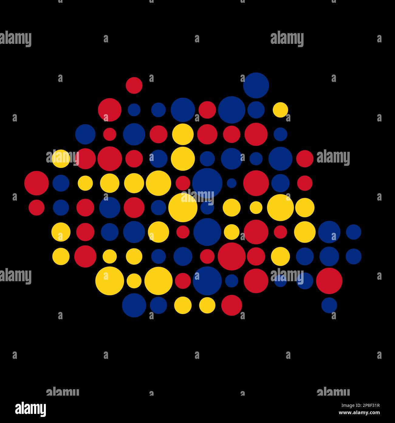 Romania Map Silhouette Pixelated generative pattern illustration Stock ...