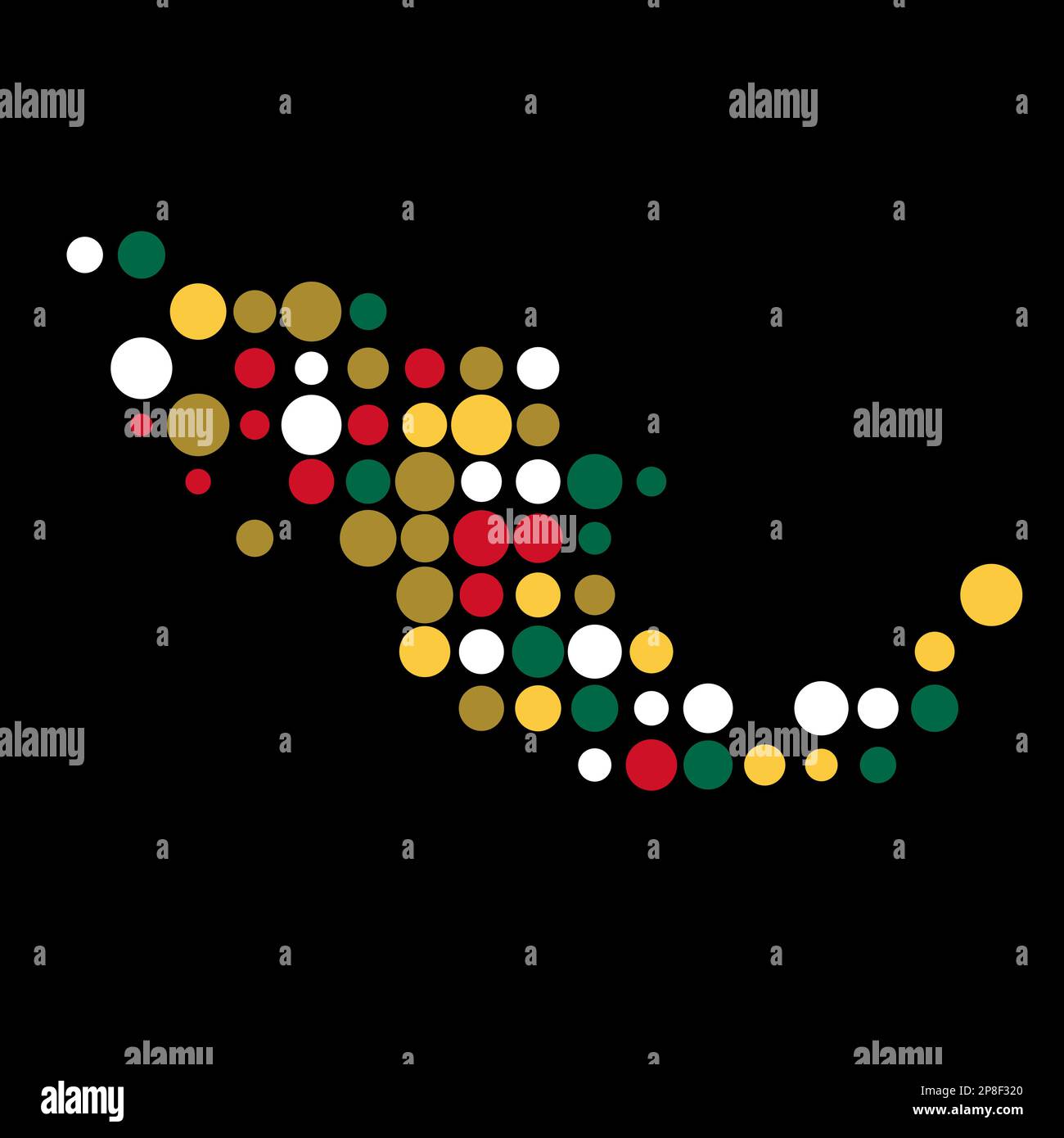 Mexico Map Silhouette Pixelated generative pattern illustration Stock ...