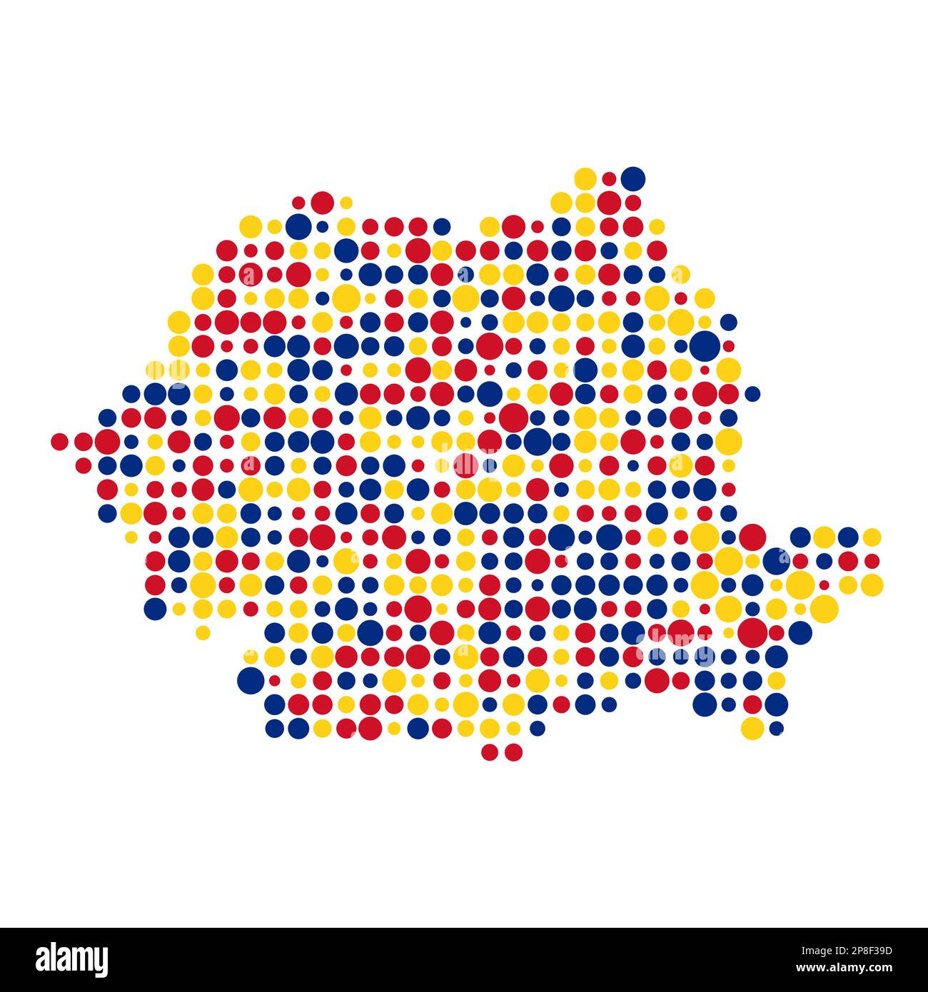 Romania Map Silhouette Pixelated generative pattern illustration Stock ...