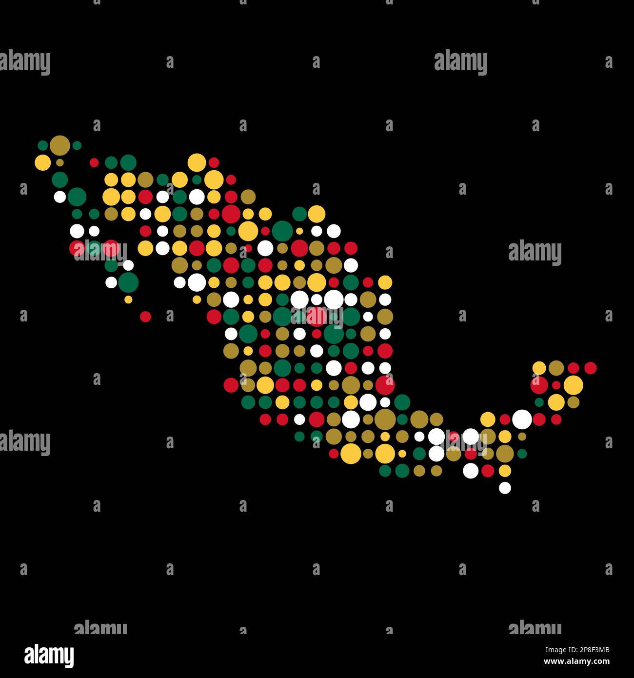 Mexico Map Silhouette Pixelated generative pattern illustration Stock ...