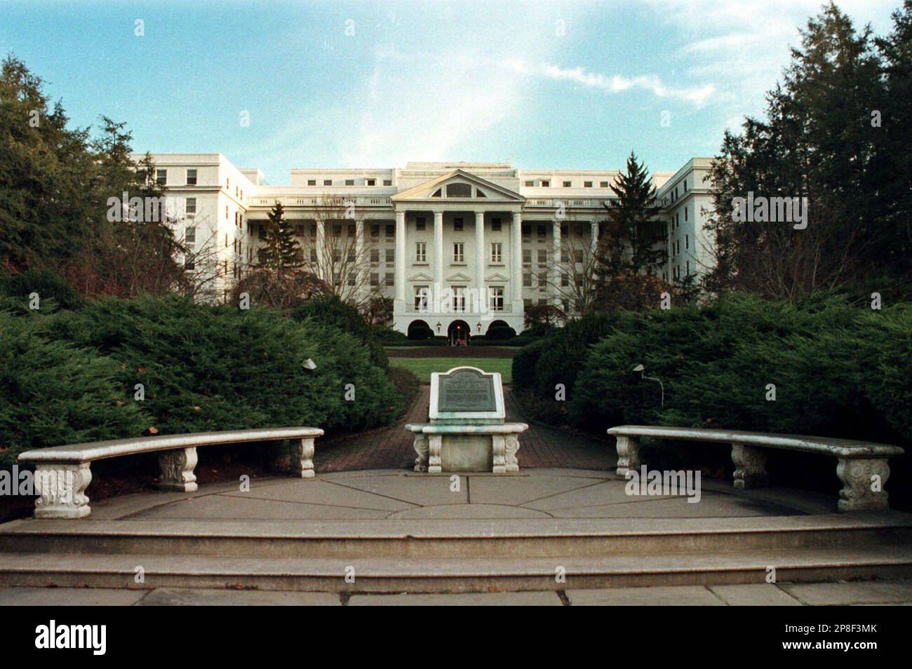 FILE - This Nov. 30, 1998 file photo shows the Greenbrier Hotel, a five ...