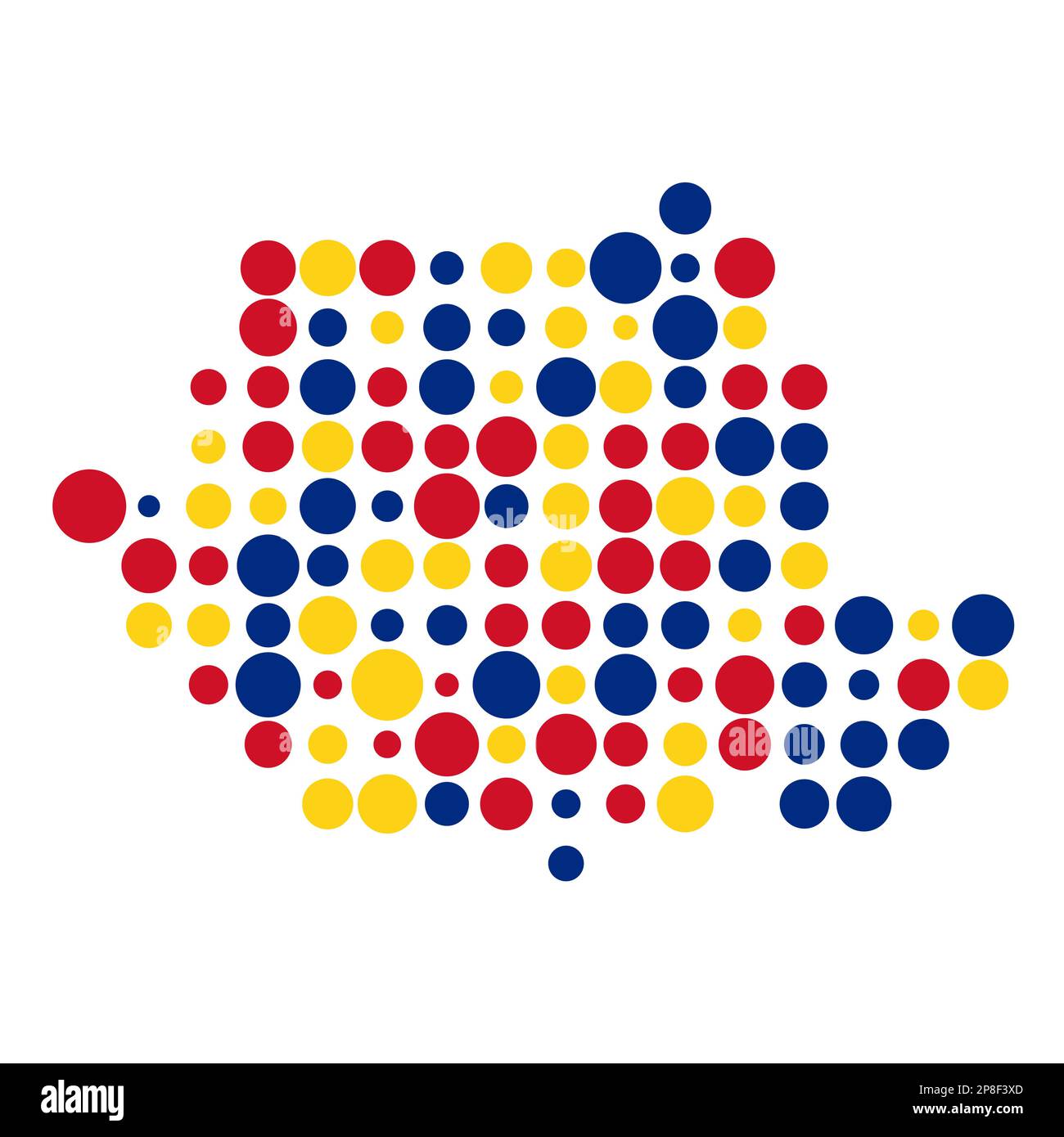 Romania Map Silhouette Pixelated generative pattern illustration Stock ...