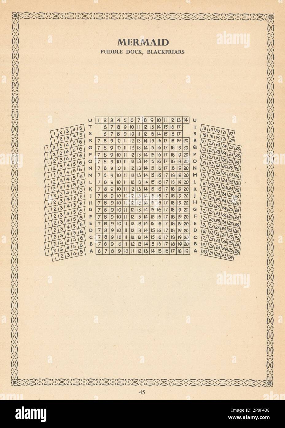 Mermaid Theatre, Puddle Dock, Blackfriars, London. Vintage seating plan ...