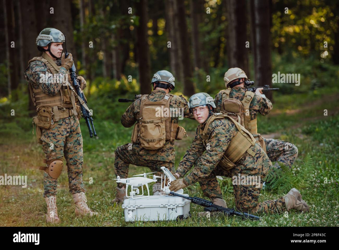 Modern Warfare Soldiers Squad are Using Drone for Scouting and ...