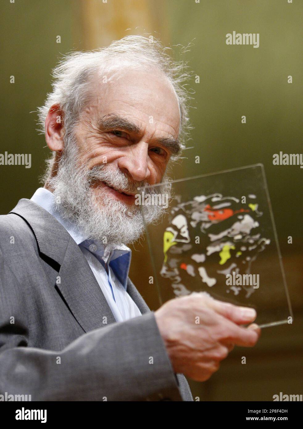 Russian-French mathematician Mikhail Leonidovich Gromov holds the Abel ...