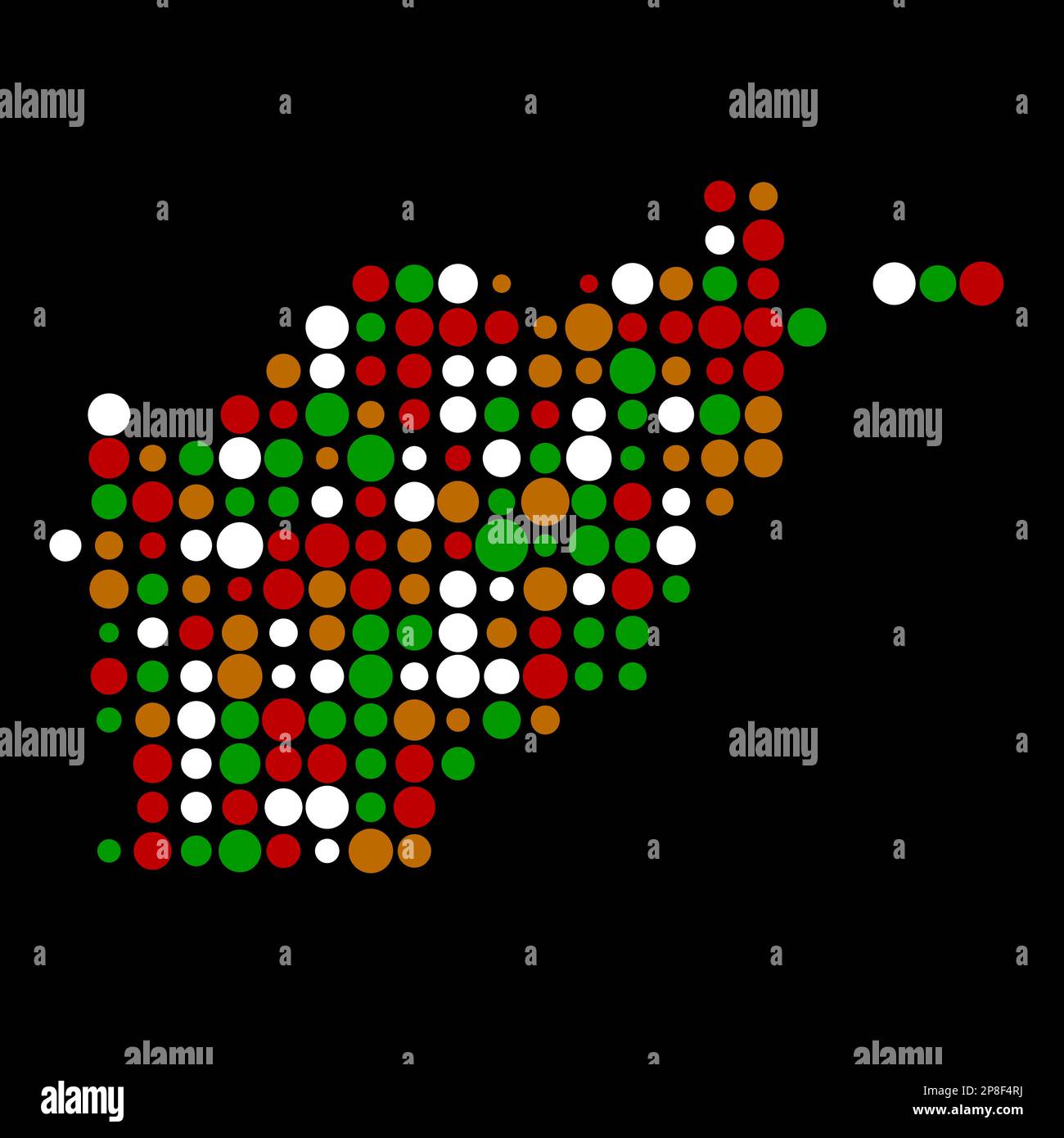 Afghanistan Map Silhouette Pixelated generative pattern illustration ...