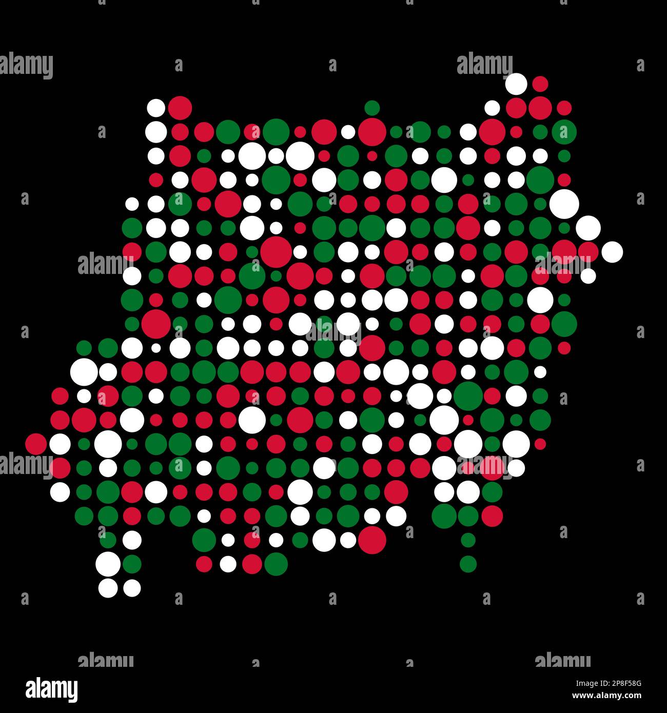 Sudan Map Silhouette Pixelated generative pattern illustration Stock ...