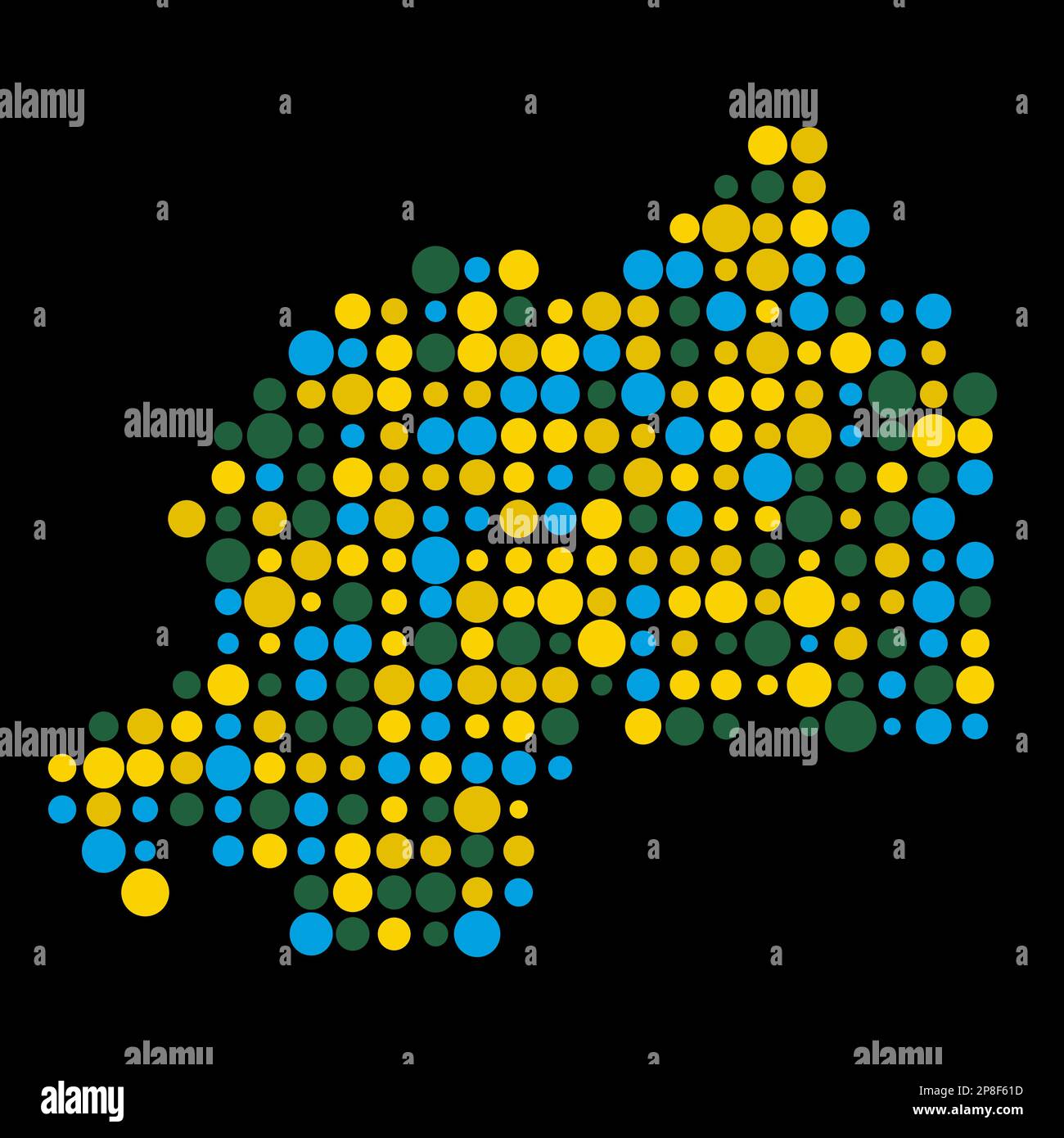 Rwanda Map Silhouette Pixelated generative pattern illustration Stock ...