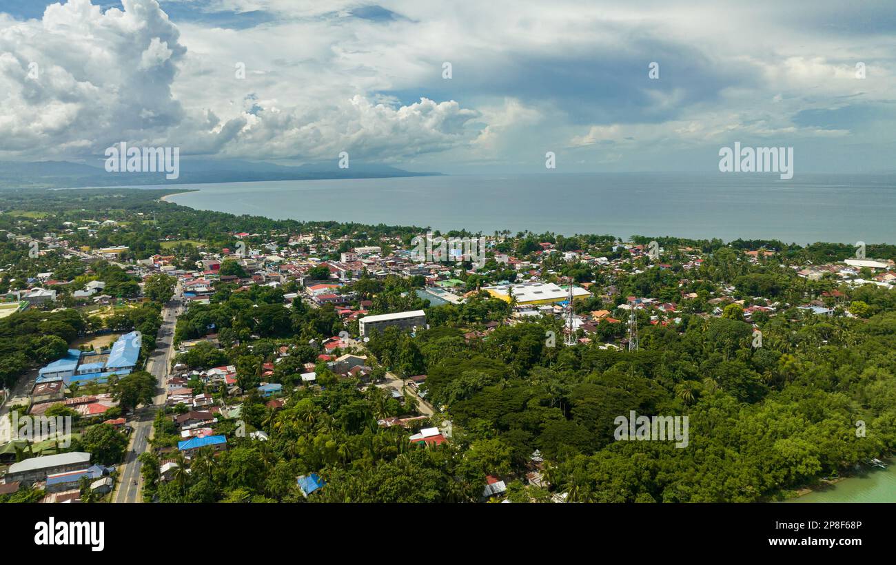 Coastal city Bayawan by the sea. Negros Oriental, Philippines Stock ...