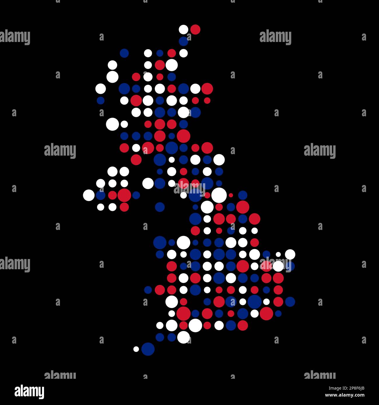 United kingdom Map Silhouette Pixelated generative pattern illustration ...