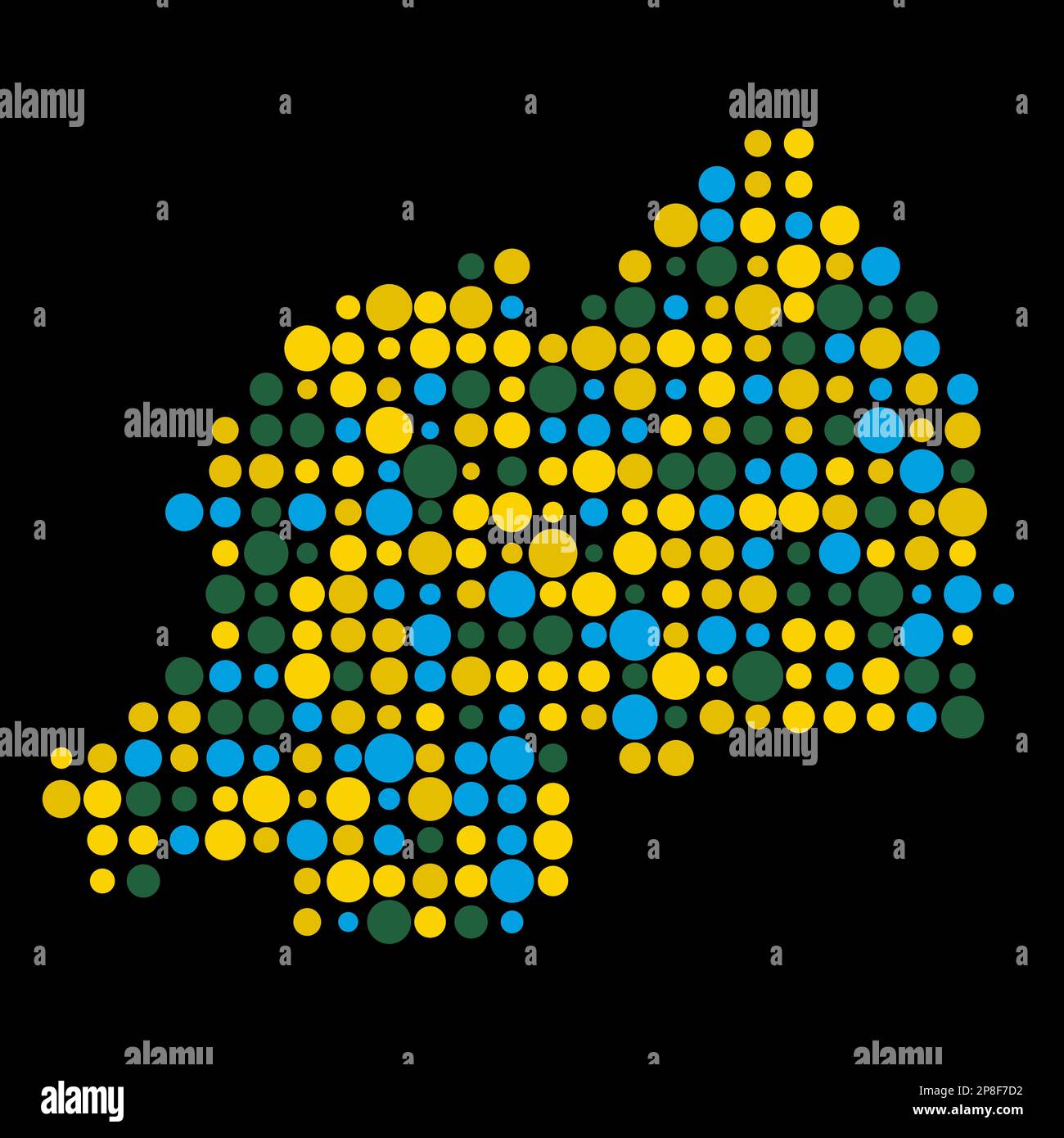 Rwanda Map Silhouette Pixelated generative pattern illustration Stock ...