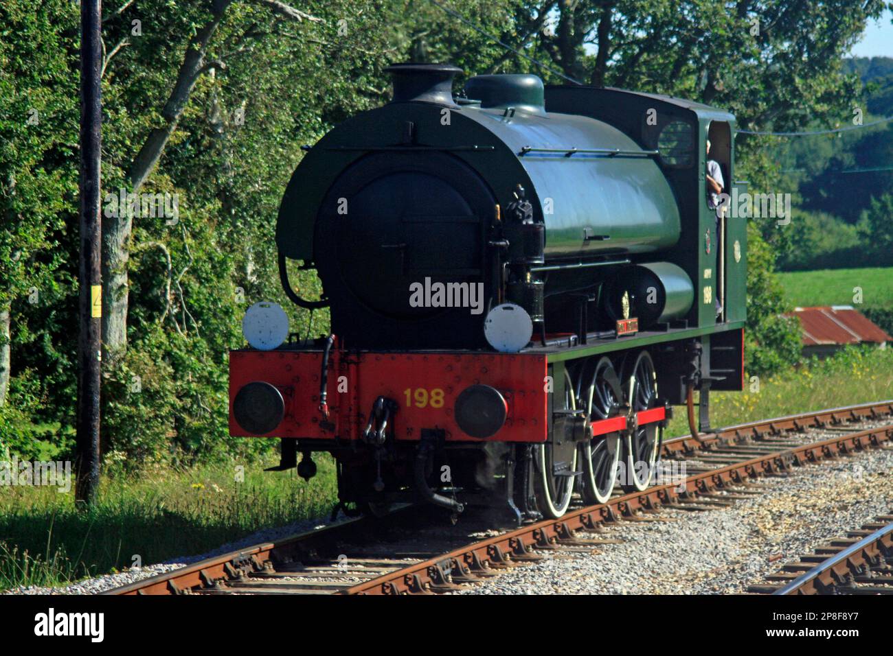A small steam train on the Isle of Wight Steam Railway England Stock ...