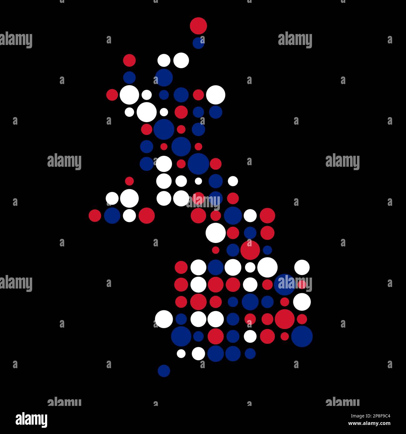 United kingdom Map Silhouette Pixelated generative pattern illustration ...