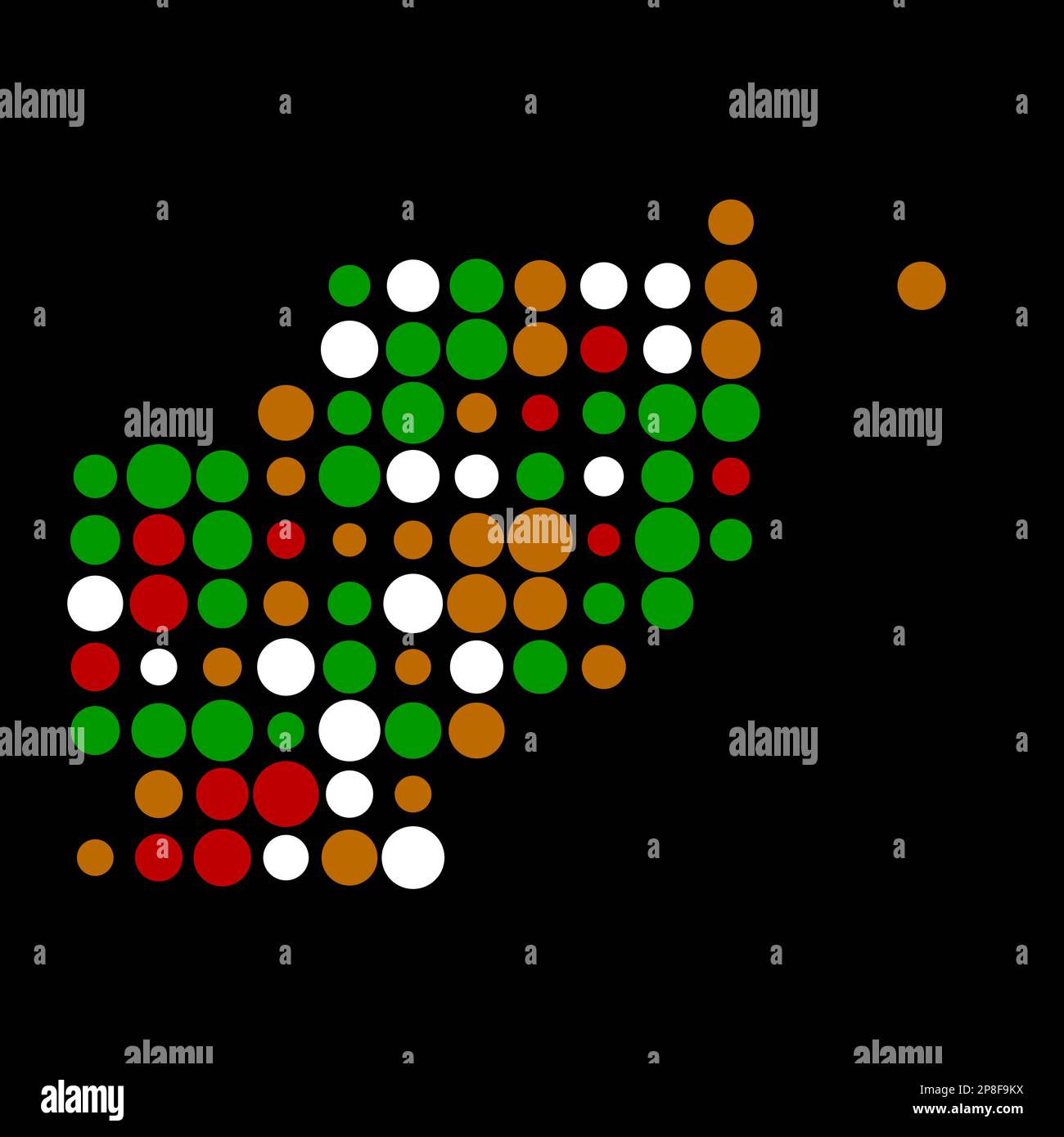 Afghanistan Map Silhouette Pixelated generative pattern illustration ...