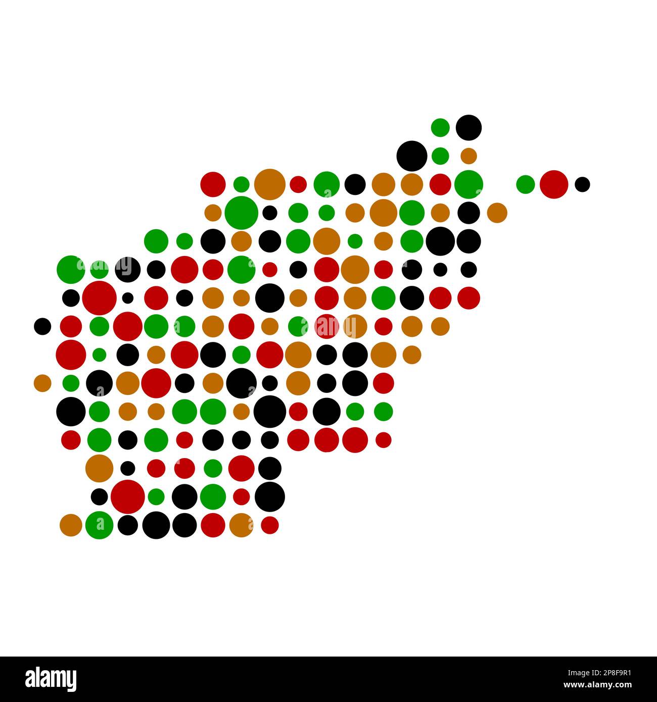 Afghanistan Map Silhouette Pixelated generative pattern illustration ...
