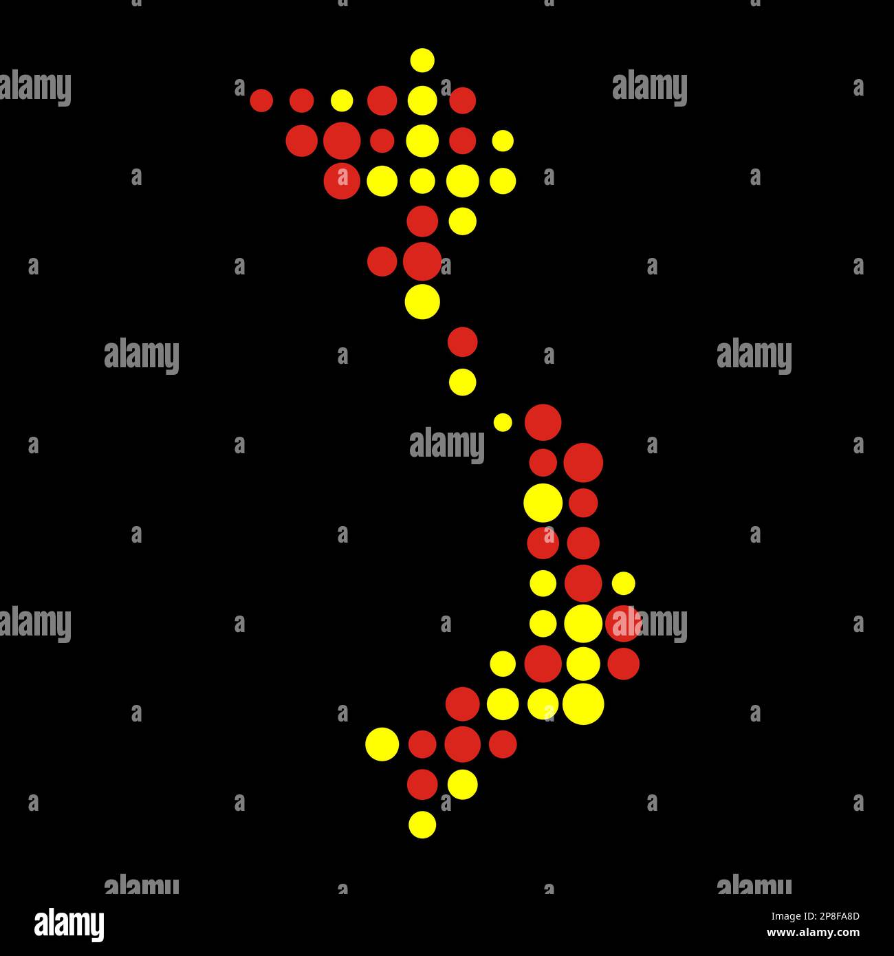 Vietnam Map Silhouette Pixelated generative pattern illustration Stock ...