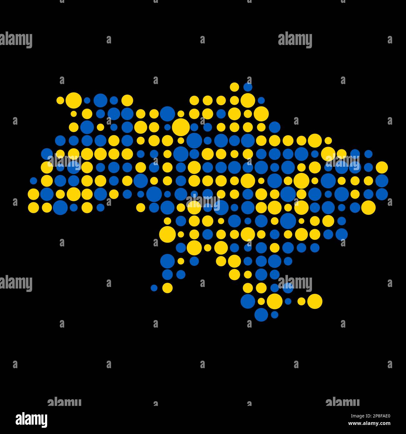 Ukraine Map Silhouette Pixelated generative pattern illustration Stock ...
