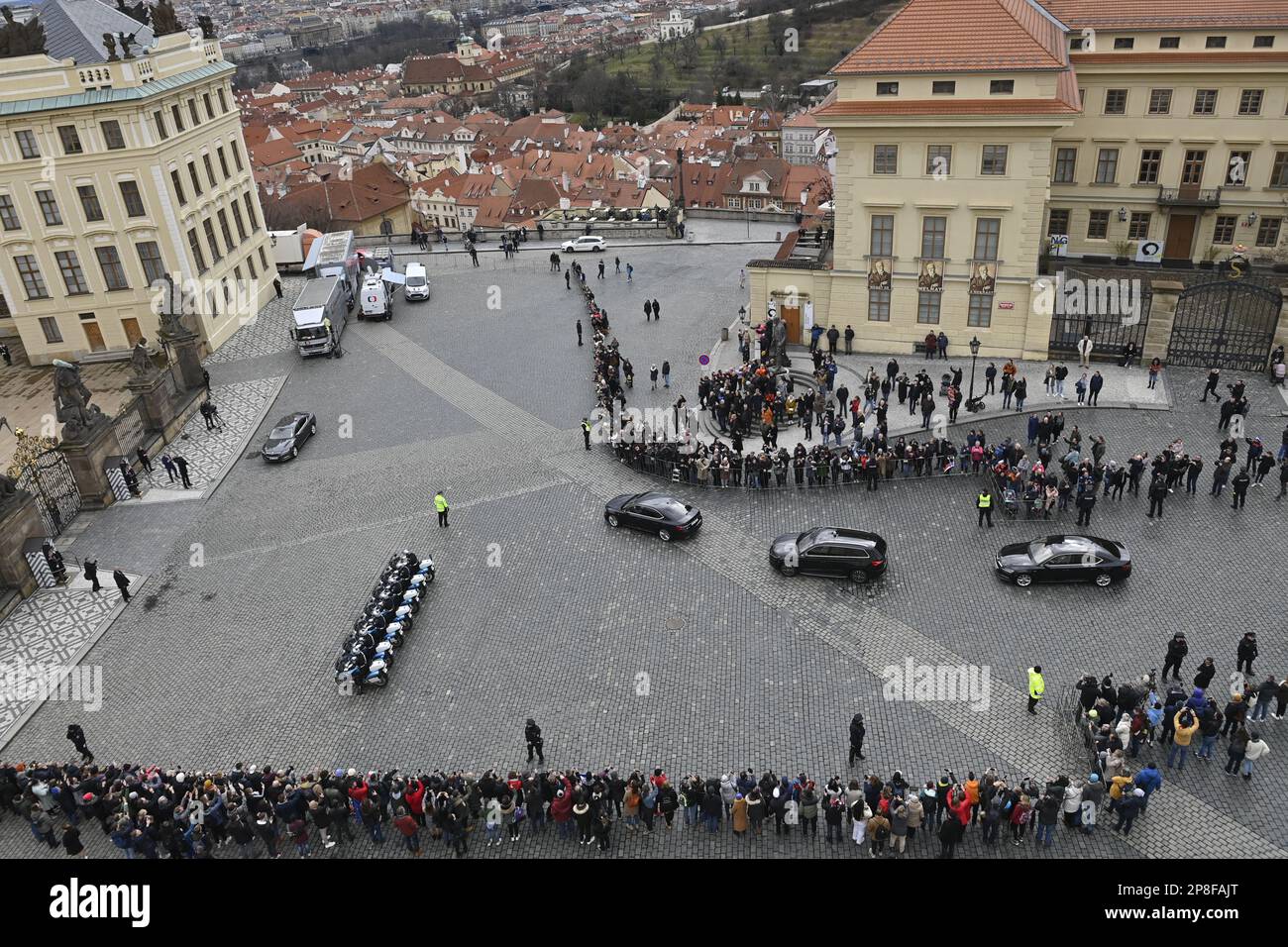 Prague, Czech Republic. 09th Mar, 2023. The motorcade with the newly ...