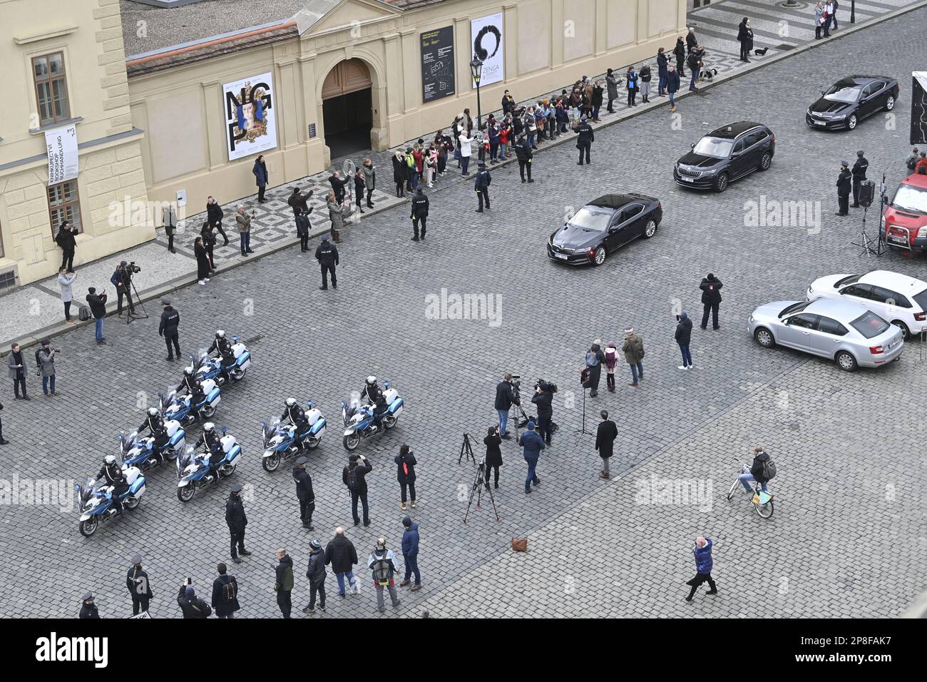 Prague, Czech Republic. 09th Mar, 2023. The motorcade with the newly ...