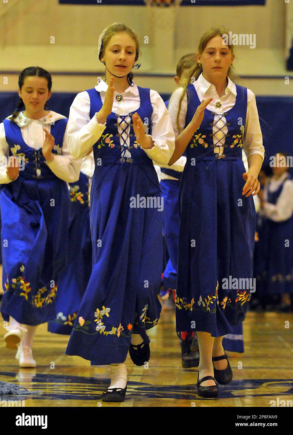 The Leikarring Dancers move to some Norwegian dance music during the ...