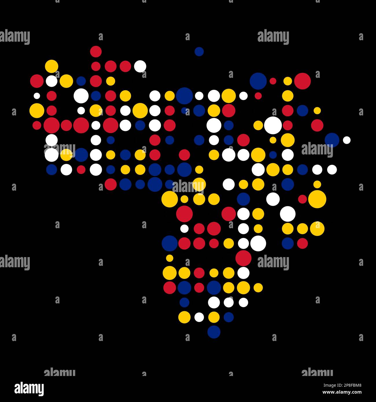 Venezuela Map Silhouette Pixelated generative pattern illustration ...