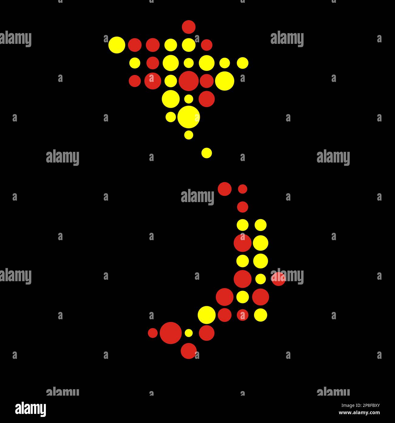 Vietnam Map Silhouette Pixelated generative pattern illustration Stock ...