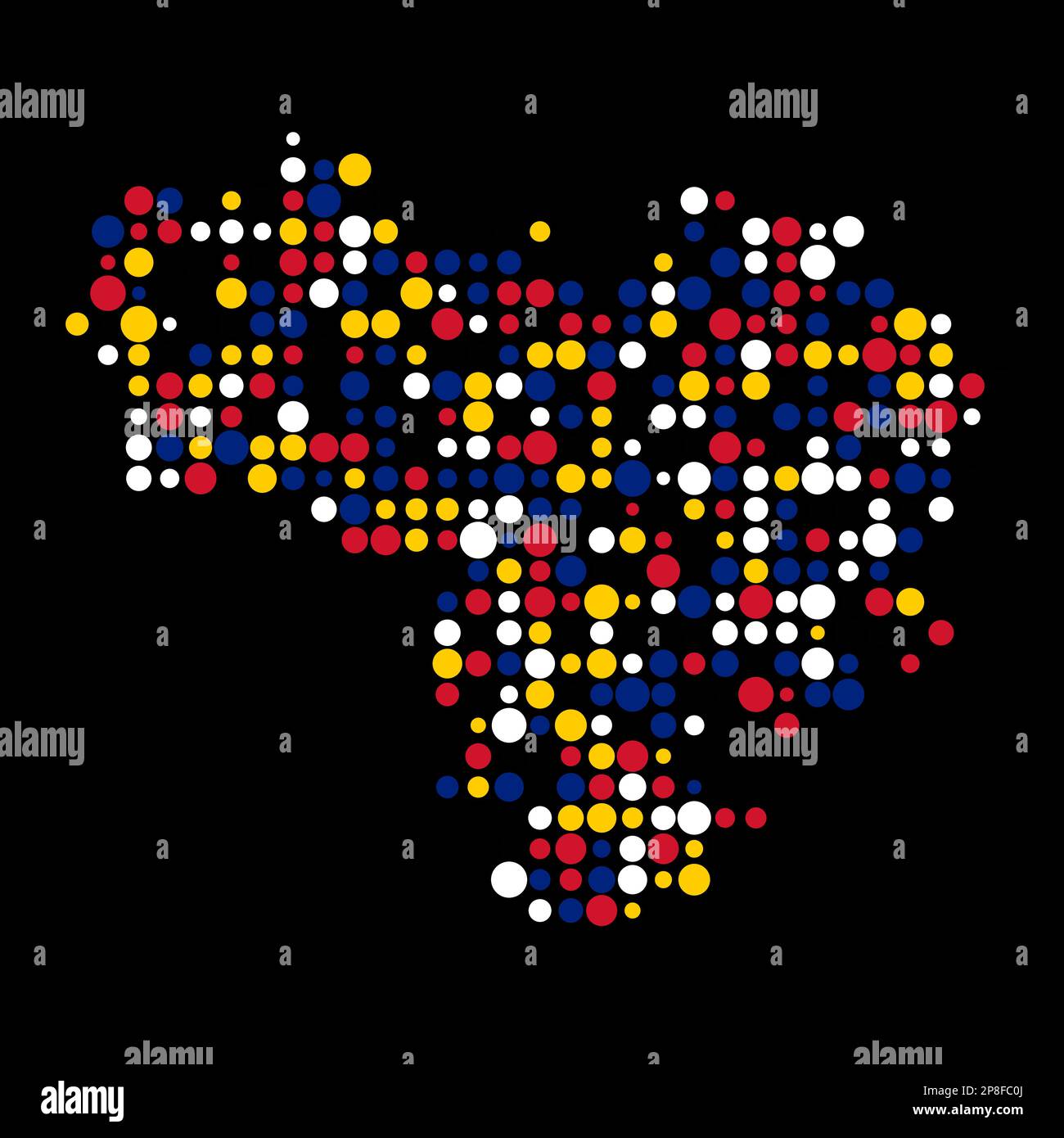 Venezuela Map Silhouette Pixelated generative pattern illustration ...