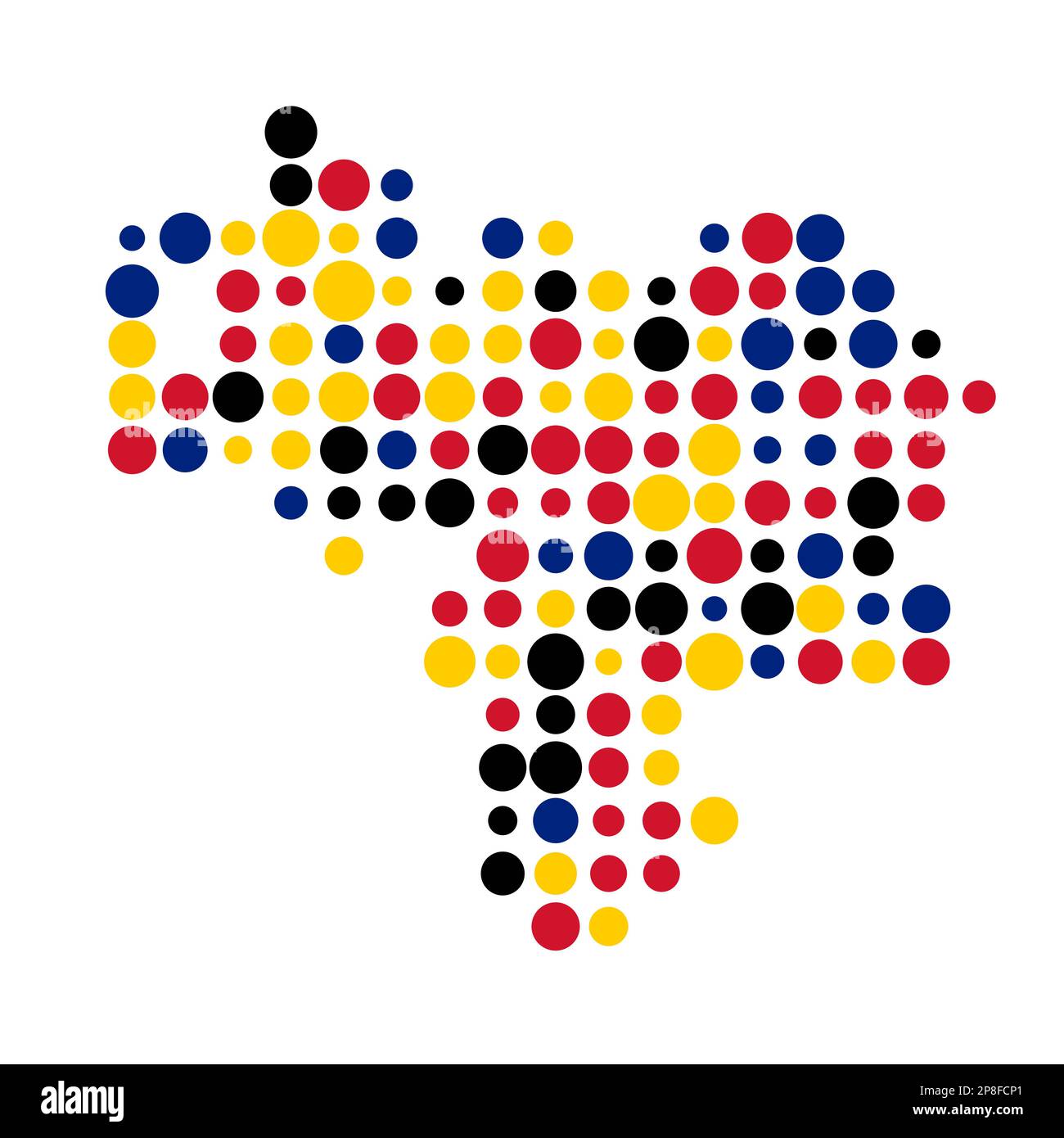 Venezuela Map Silhouette Pixelated generative pattern illustration ...