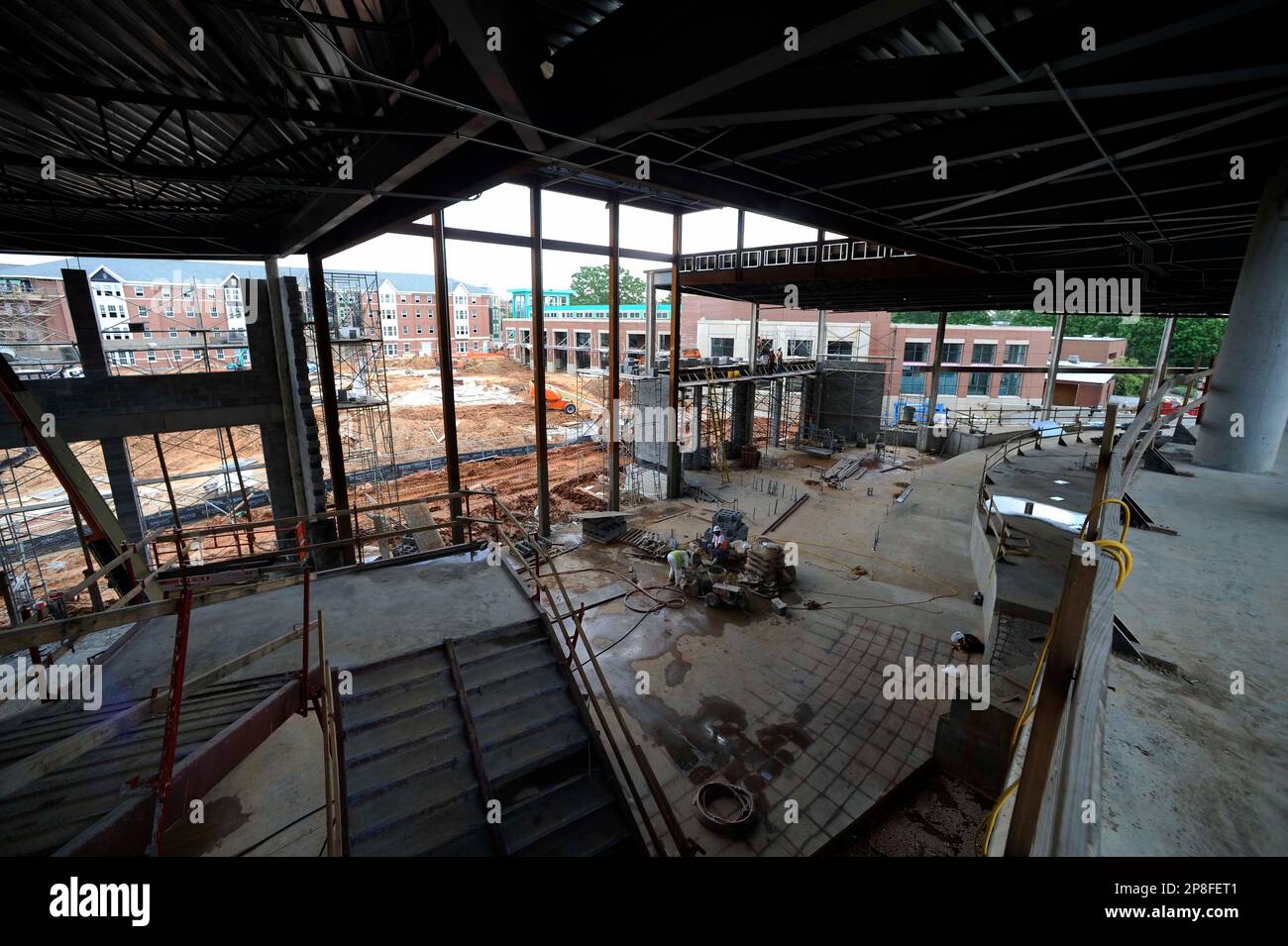 The new Auburn basketball arena as seen under construction looking out ...