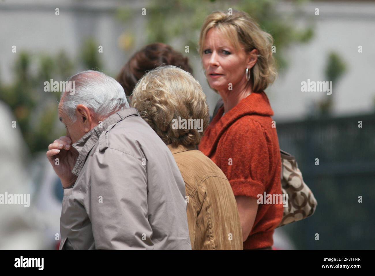 Susan Markowitz, right, exits the Santa Barbara County District ...