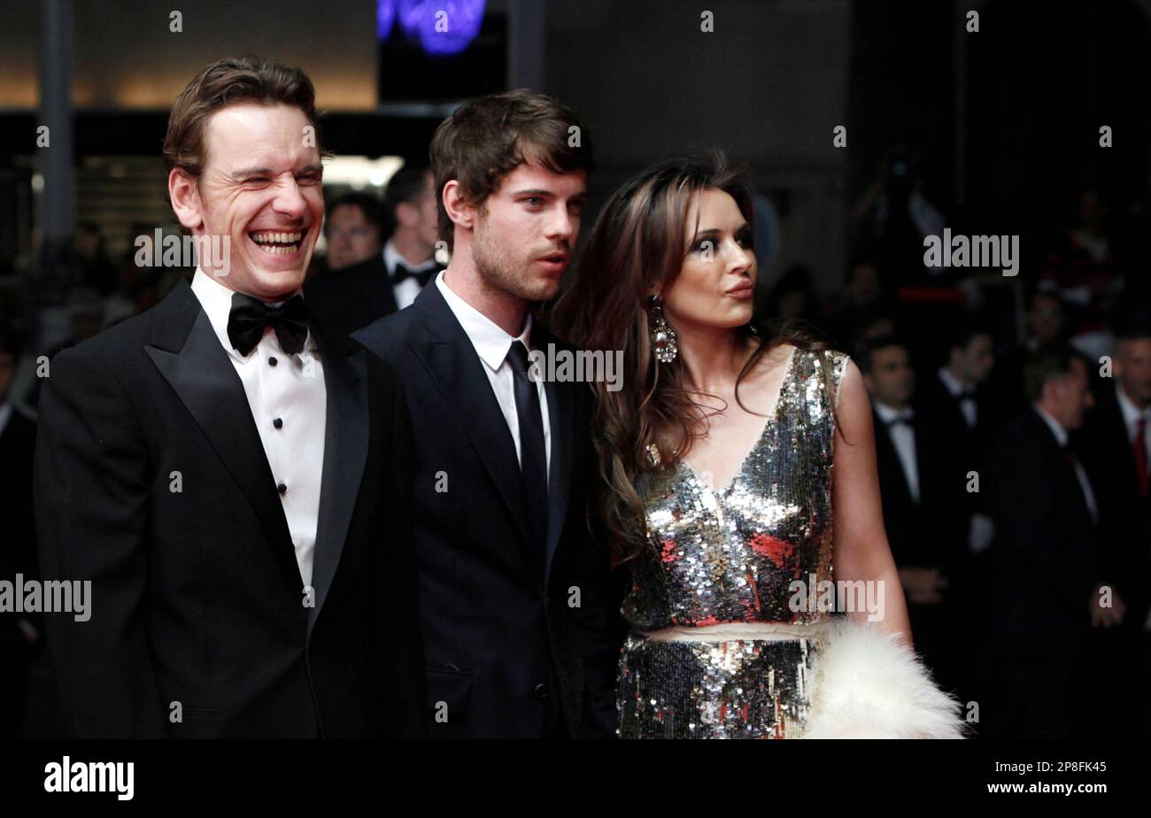 German actor Michael Fassbender, left, British actor Harry Treadaway ...