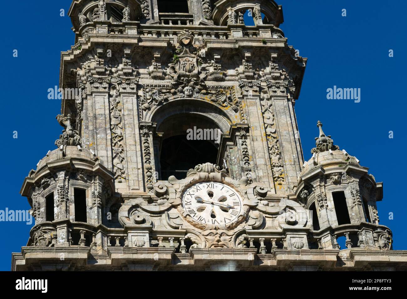 Santiago de Compostela Archcathedral Basilica Clock tower. The ...